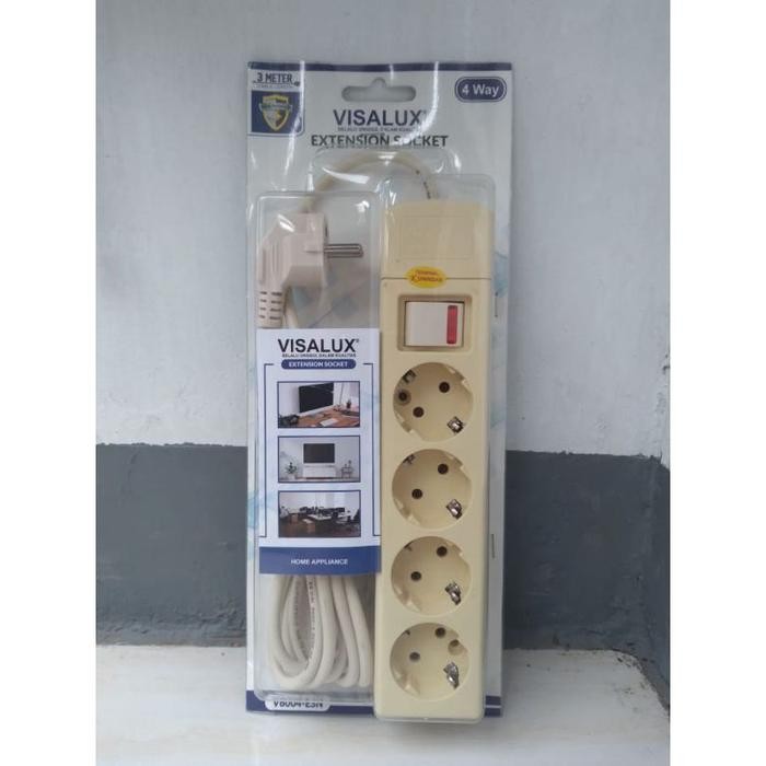 Jual VISALUX stop kontak+kabel full 3M, 3lubang/4lubang/5lubang ...