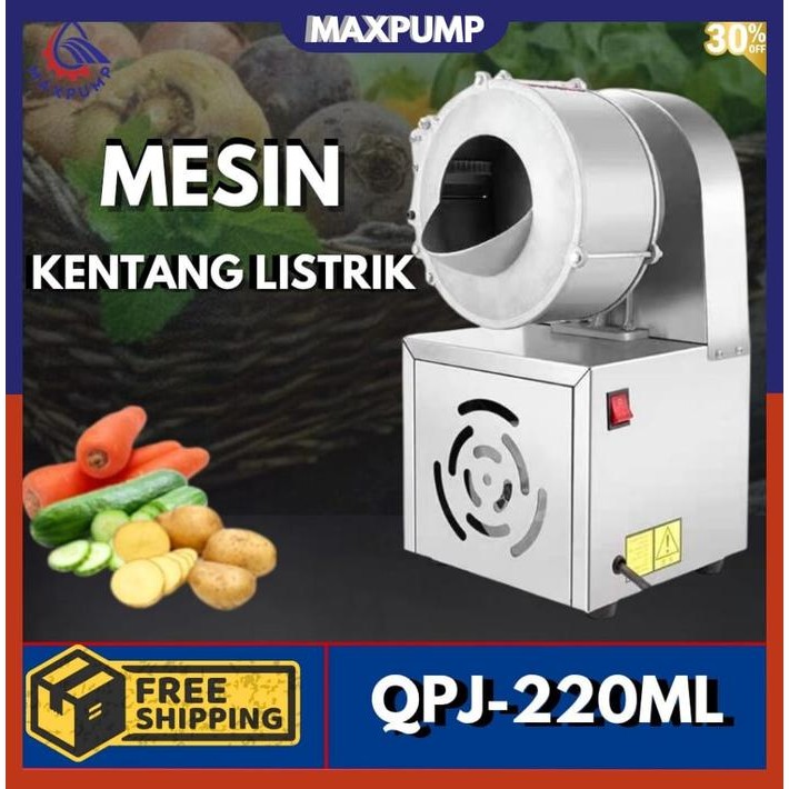 Jual Mesin Alat Pemotong Sayur Kentang Listrik QPJ-220 Alat Pengiris Sayuran Listrik 220v 180w ...