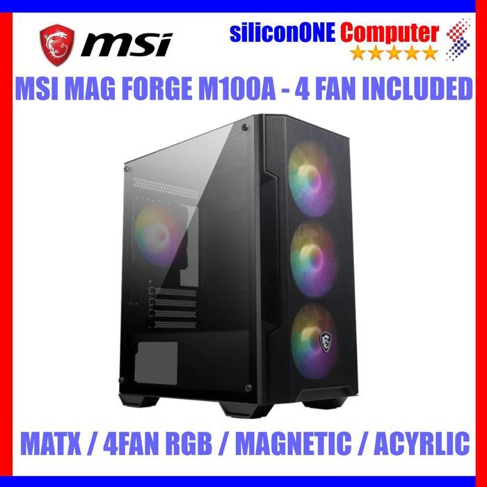 Jual MSI M100A MAG FORGE M100A 4FAN RGB CASE MATX ACRYLIC M100 Casemee ...