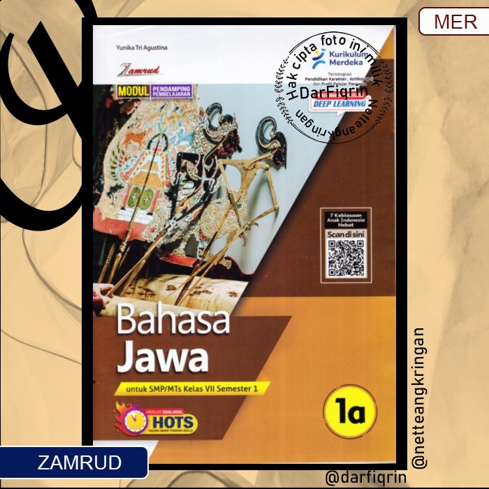 Jual LKS Bahasa Jawa Kelas 7 8 9 Semester 1 SMP/MTs KURMER Kurikulum Merdeka-Zamrud-HOTS-Yunika ...