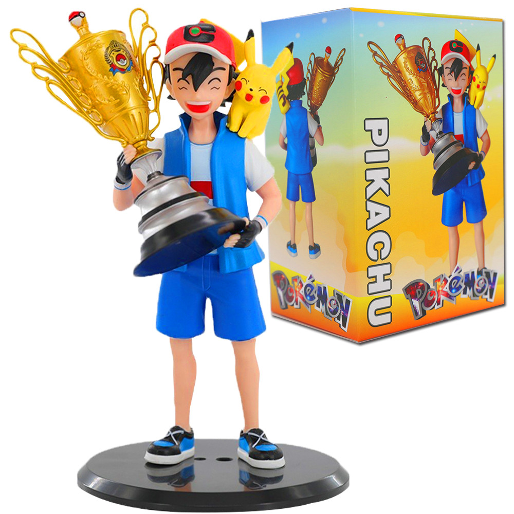 Jual Pokemon Ash Ketchum Pikachu Champion Standing Posture Gk Model ...