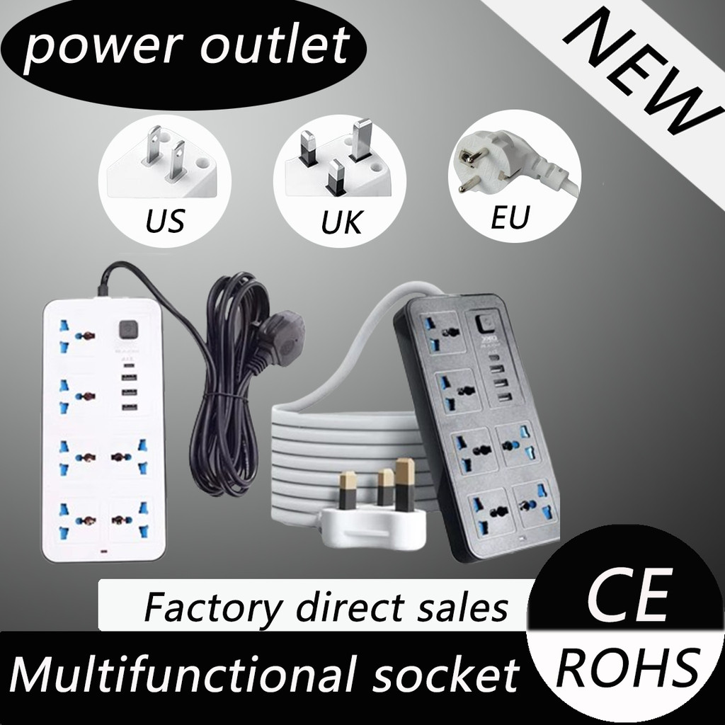 Jual Univeras 2M Eu Us Uk Plug Power Strip Ac Outlet Multitap Extension ...