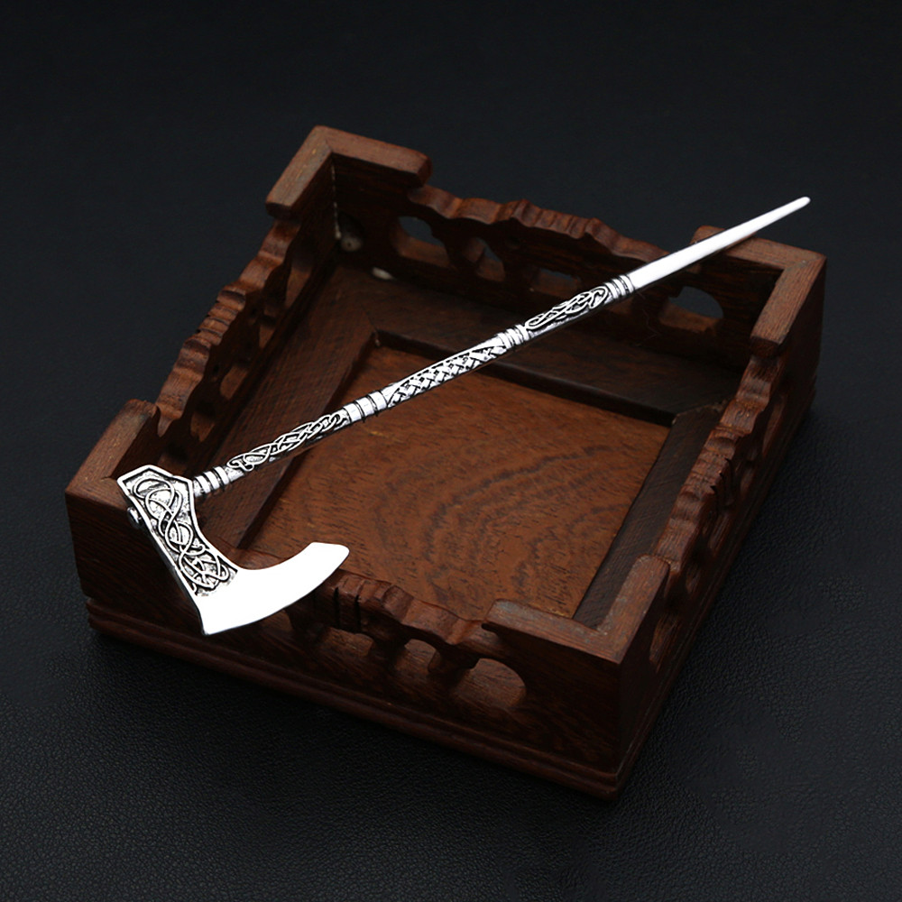 Jual Vintage Nordic Vikings Lunar Phase Sword Hairpins Fashion Punk ...