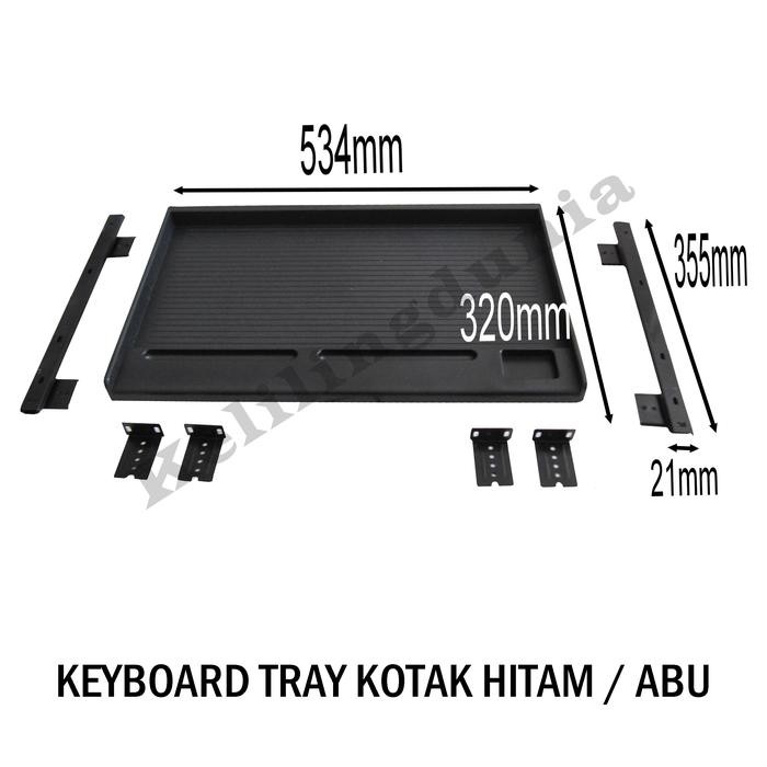 Jual Rel Keyboard Tray Rak Tempat Tatakan MejaLaci Komputer Kotak Hitam ...