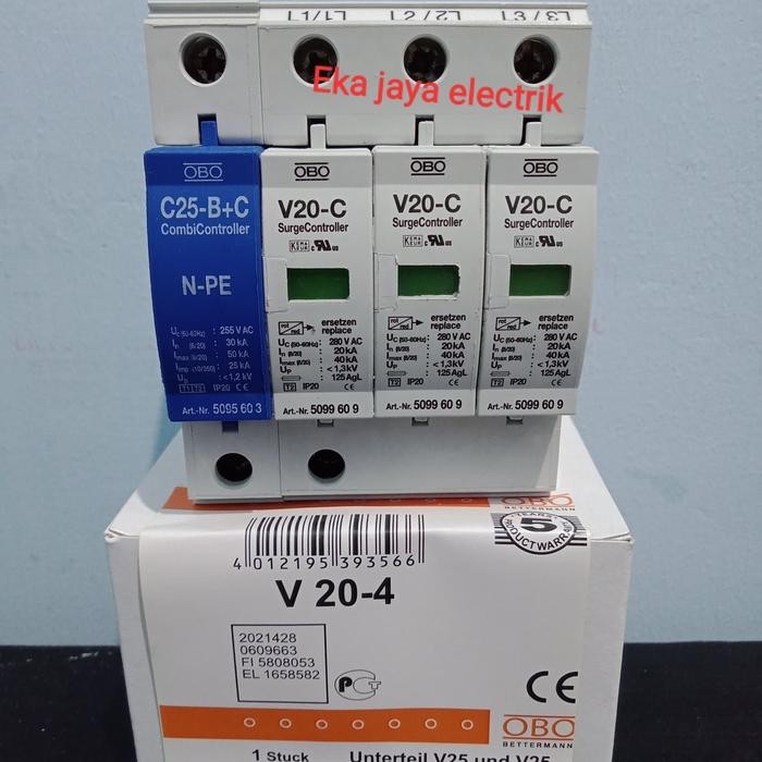 Jual surge Arrester OBBO V20 3P 280VAC 3P Netral | Shopee Indonesia