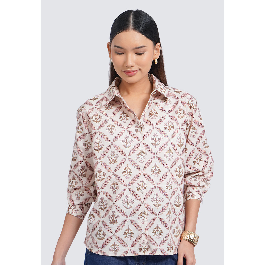 Jual Et Cetera Printed Blouse with Back Slit Details MULTICOLOR ...