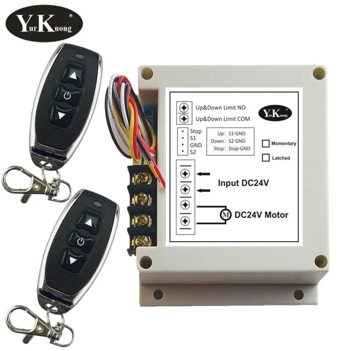 Jual External Button Remote Control Motor Wireless Switch 24V 40A 600W ...