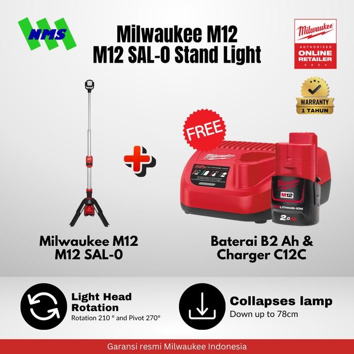 Jual Lampu Lighting Milwaukee M12 SAL LED STAND LIGHT - Standing Lamp ...