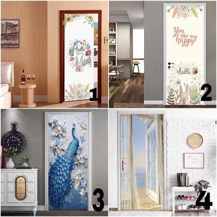 Jual WALL STIKER PINTU CUSTOM 3D WALLPAPER 3D DOOR STICKER BURUNG PARIS ...