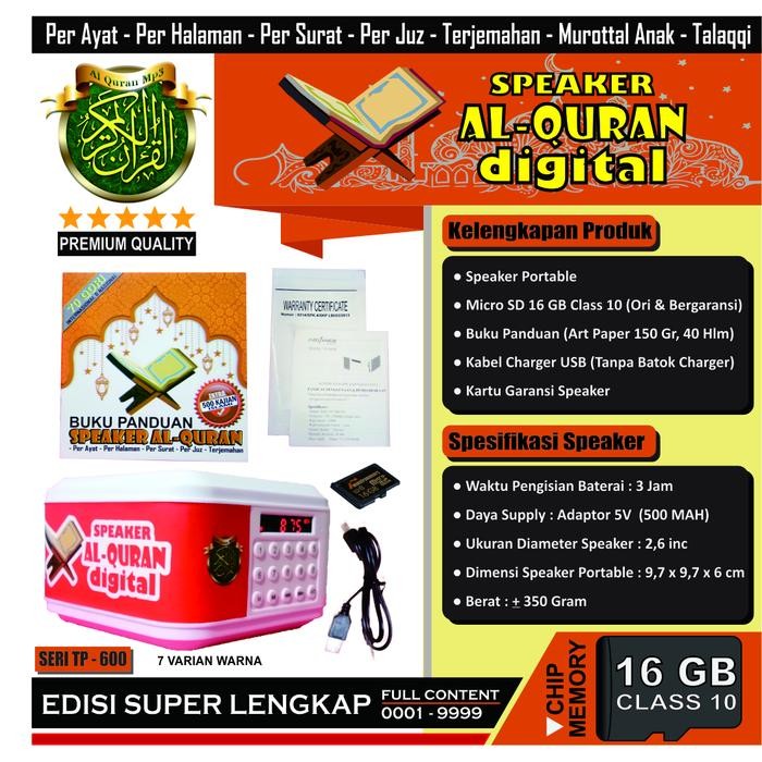 Jual Speaker Al Quran Chip 16 Gb 70 Qori Tp-600 Bonus Lengkap 500 ...