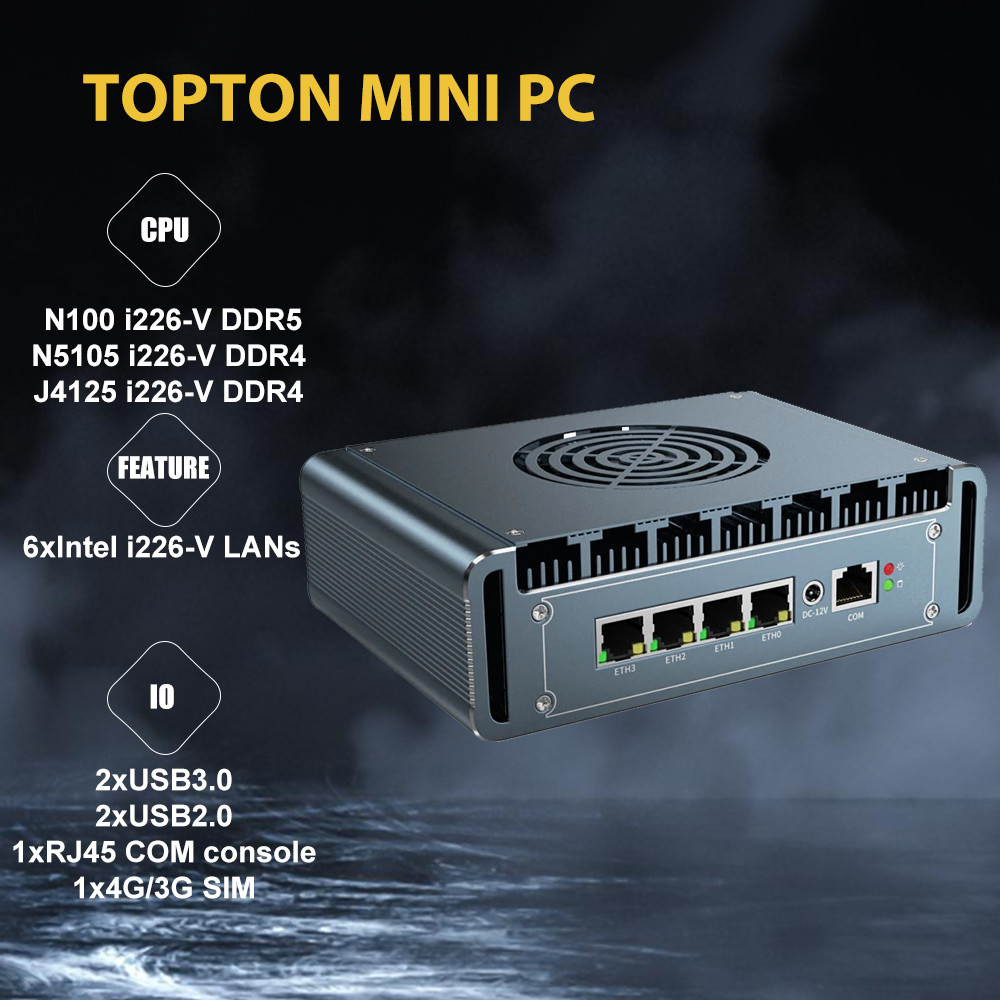 Jual Fanless N100 Celeron N5105 J4125 Industrial Mini PC Micro Firewall ...
