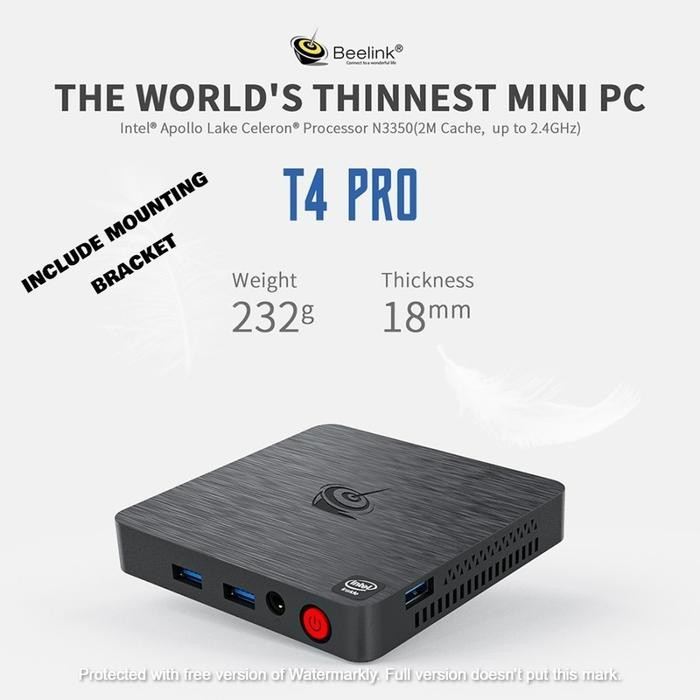 Jual Beelink T4 Pro Mini PC Intel celeron N3350 4/64GB Dual 4K Windows 10 | Shopee Indonesia