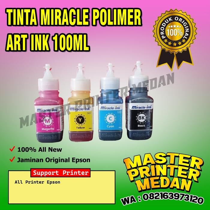 Jual *$*$*$*$] TINTA MIRACLE POLIMER ART INK BLACK 100ML UNTUK PRINTER ...