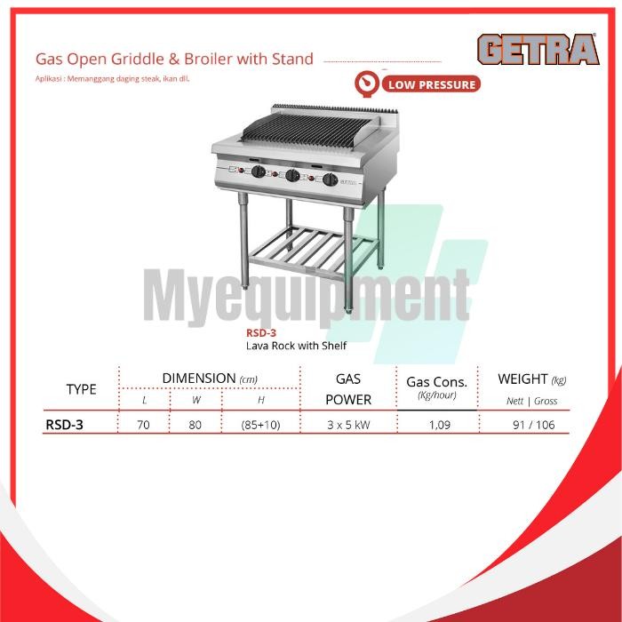 Jual GAS OPEN GRIDDLE AND BROILER WITH STAND GETRA RSD-3 | Shopee Indonesia