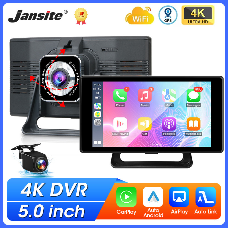 Jual Jansite Portable 5 Inch 4K Car Dvr Dash Cam Wireless Carplay ...