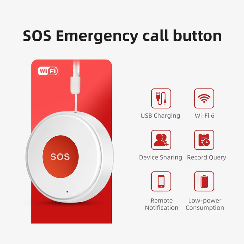 Jual Tuya WiFi SOS Emergency Call Button With Lanyard Elderly Children ...