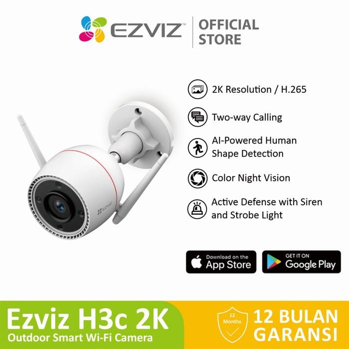 Jual Ezviz H3c 3MP 2K Wi-Fi Smart Home Camera CCTV Outdoor | Shopee ...