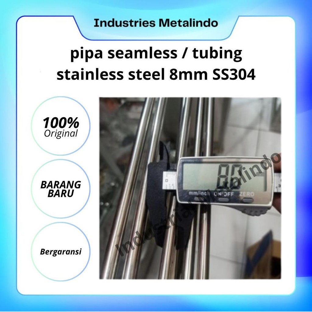Jual pipa seamless / tubing stainless steel 8mm SS304 | Shopee Indonesia