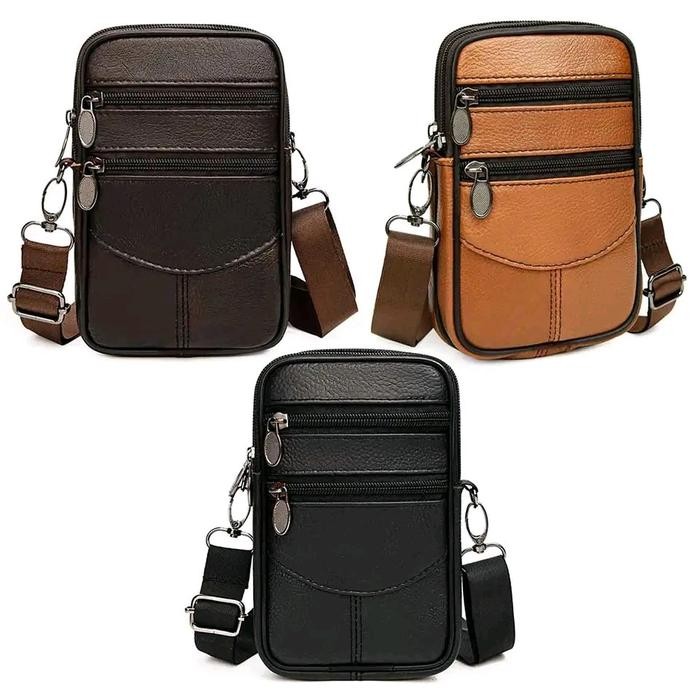 Jual THP-8071 Tas Kulit Asli Selempang HP Tas Smartphone Kulit Asli Tas Kulit Asli Simple ...