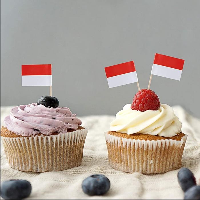 Jual tusuk gigi bendera topper merah putih 17 agustusan | Shopee Indonesia