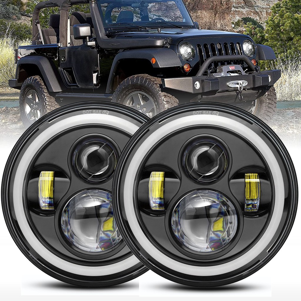 Jual 2pc Car Led 7inch Led Headlight Fit Lada Niva 4X4 Uaz Hunter For ...