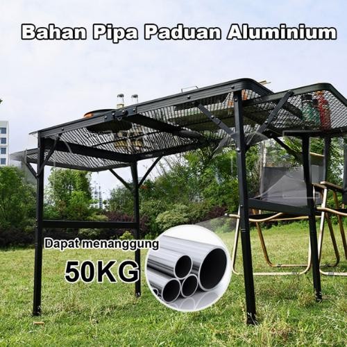 Jual Meja Lipat Grid Aluminum Camping dengan 2 Panel Sayap Dan Samping ...