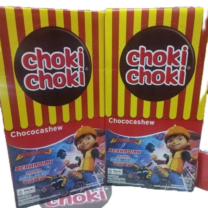 Jual CHOKI CHOKI CHOCOCASHEW/COKI COKI COKLAT 1BOX 20PCS | Shopee Indonesia