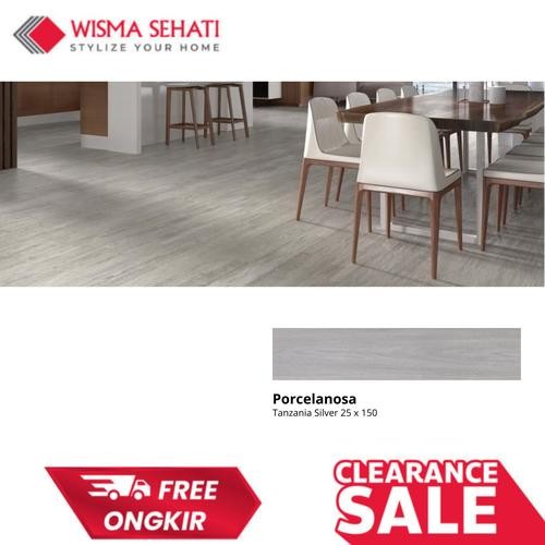 Jual CLEARANCE SALE Wood Tile 25x150 Porcelanosa Tanzania Silver ...