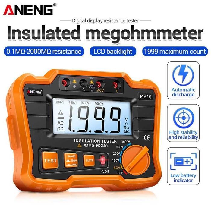 Jual Insulation Tester Megger Digital Megohmmeter 250/500/1000V 2000M ...