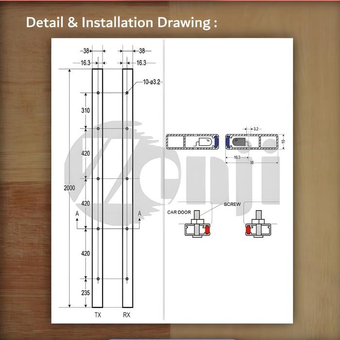 Jual Sensor Pintu Lift Weco 917B72 / Multibeam Elevator Safety Sensor ...