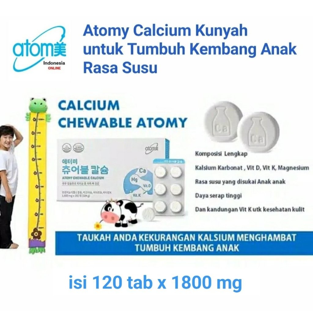 Jual Atomy Chewable Calcium (Kunyah) Pertumbuhan Tinggi Tulang Anak ...