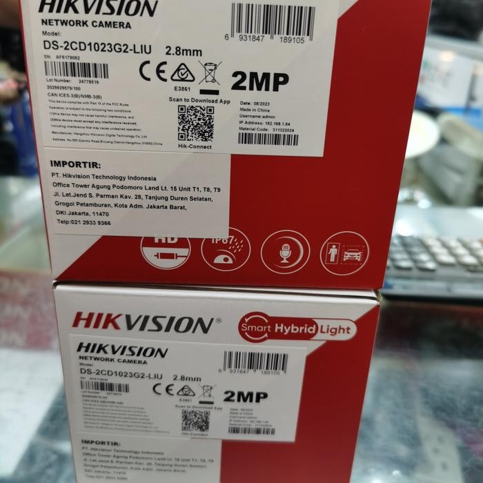 Jual ip camera hikvision ds 2cd 1023-g2-liu 2mp audio | Shopee Indonesia