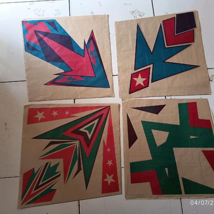 Jual kertas layangan sablon 2warna 100 lembar A "hanya kertasnya saja ...