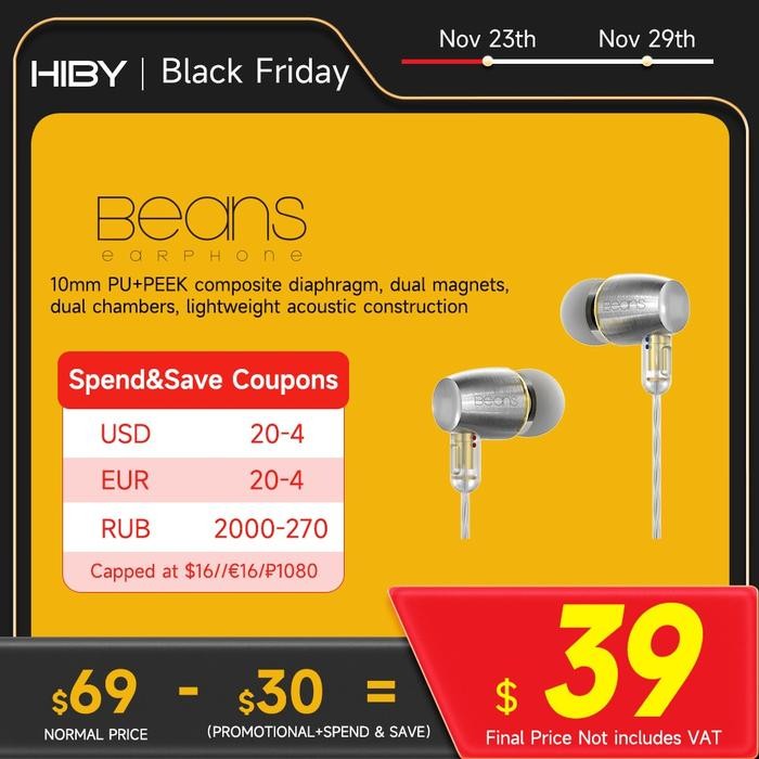 Jual HiBy Beans 1DD Dynamic in-ear Earphones HiFi Audio IEM Headphones ...
