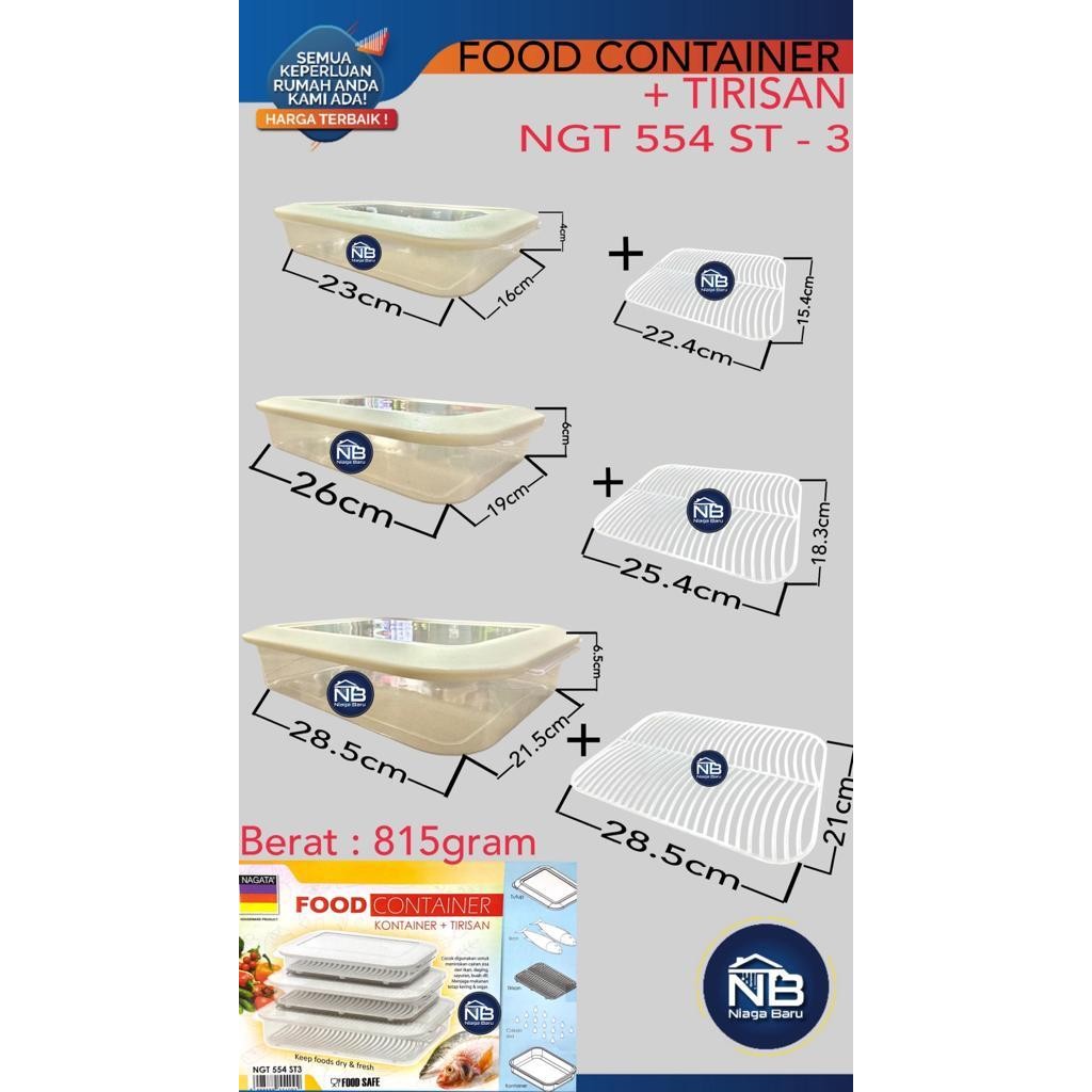 Jual KOTAK food container box + Tirisan tempat makan plaik Nagata NGT ...
