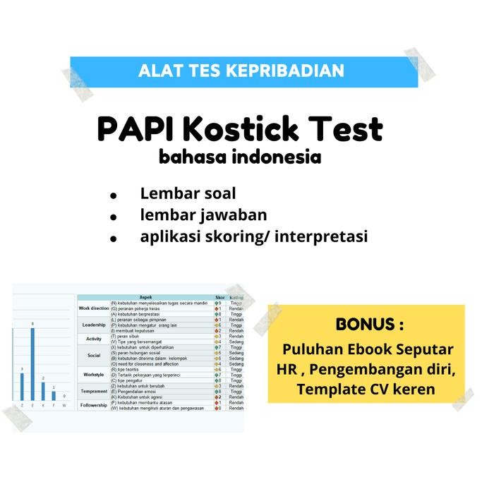 Jual Alat Tes Psikologi Papi Kostick | Shopee Indonesia