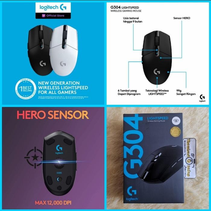 Jual Logitech G304 Lightspeed Wireless Gaming Mouse 12000DPi for pro Gamer | Shopee Indonesia