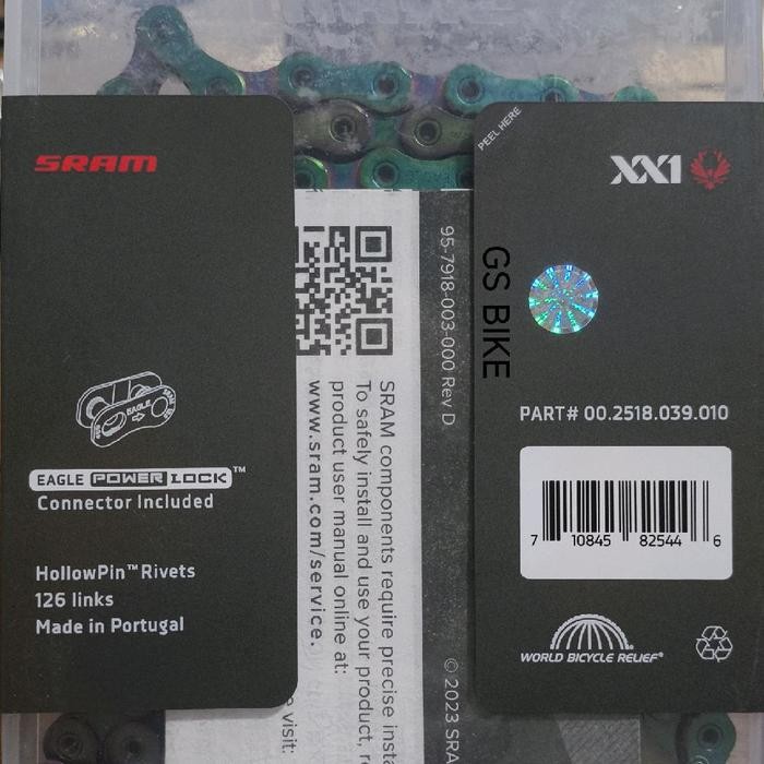 Jual Sram Xx1 Eagle Rainbow 12- Speed 126L Hollowpin Rivets Chain ...