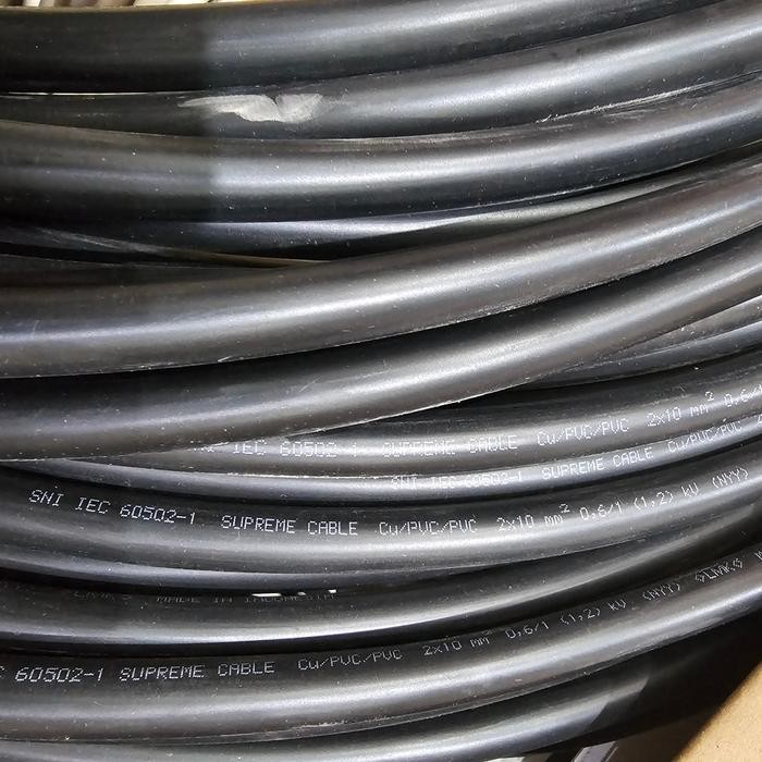 Jual Kabel listrik tunggal hitam nyy 2x10 Supreme 2 x 10 mm permeter ...