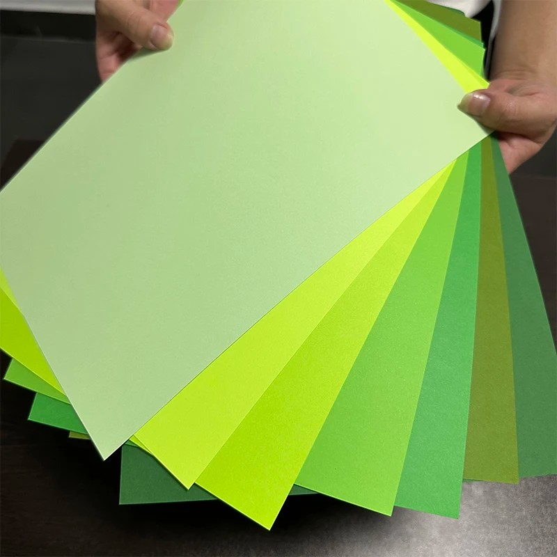 Jual 28 Sheets A4 Green Series Card Stock Thick Paper 8.5" X 11"180GSM ...