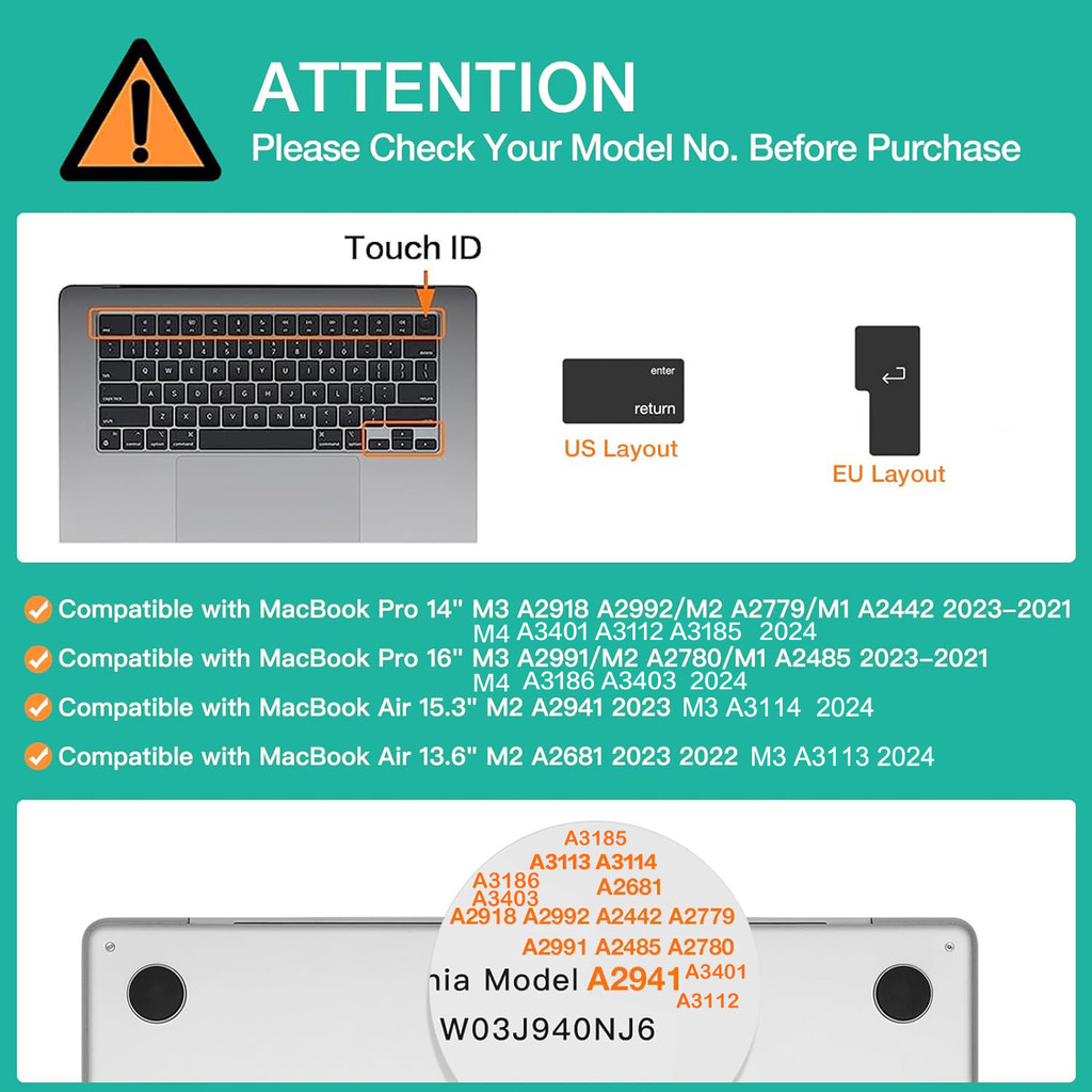 Jual Keyboard Cover for 2022-2024 M4 M3/M2/M1Chip Pro 14.2/16 A3401 ...