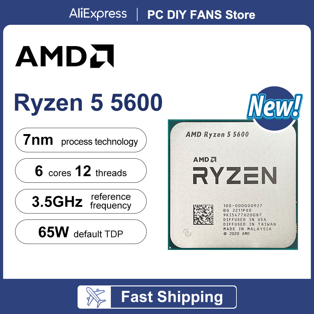 Jual NEW AMD Ryzen 5 5600 R5 5600 3.5 GHz 6-Core 12-Thread CPU ...