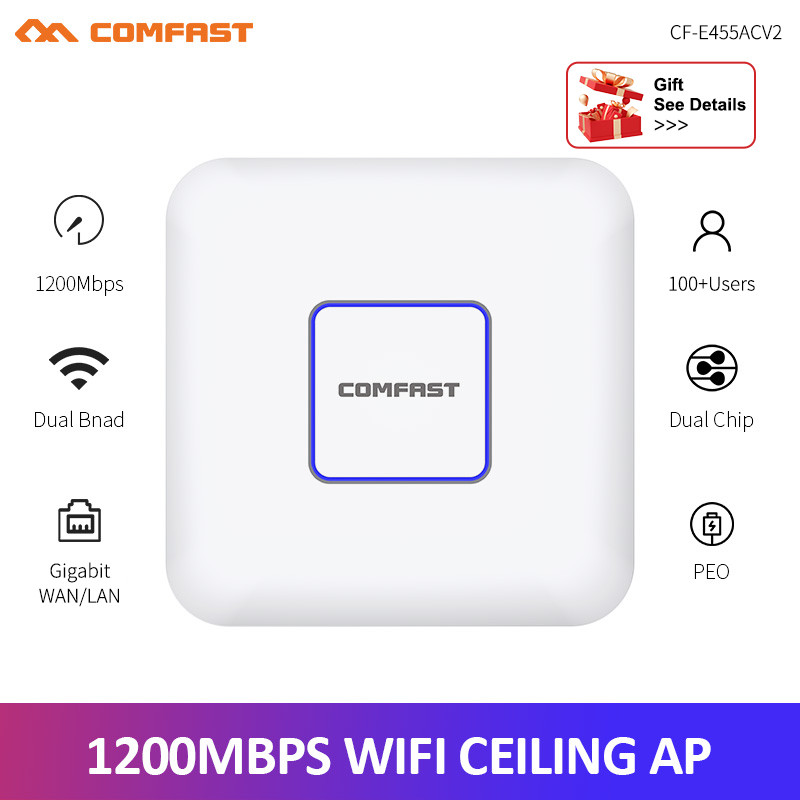 Jual Comfast 1200Mbps Dual Band Ceiling AP 2.4G&5.8G Gigabit Port ...