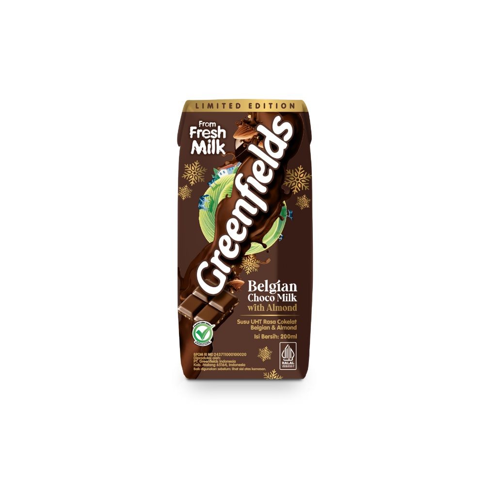 Jual Greenfields Susu UHT Belgian Choco Almond 200 ml | Shopee Indonesia