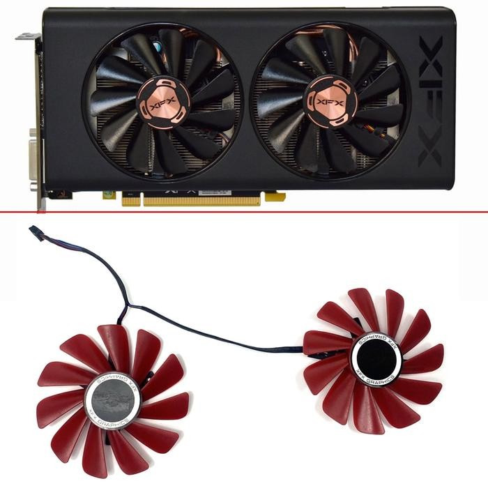 Jual Cooling Fan For XFX RX 560XT 8G Black Wolf Edition Graphics ...