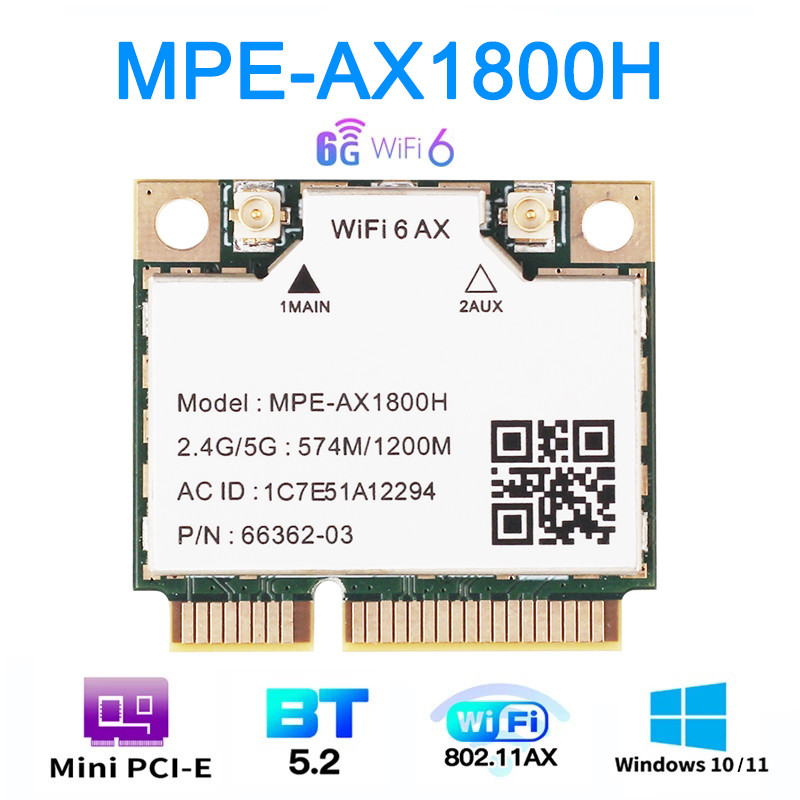 Jual Wi-Fi 6 MT792 Dual Band WiFi 6 Bluetooth 5.2 Card For Mini pcie ...