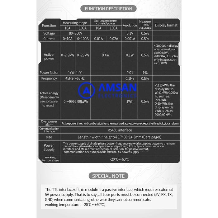 Jual Peacefair Pzem-004T Ac Communication Box Arduino Monitoring 6In1 ...