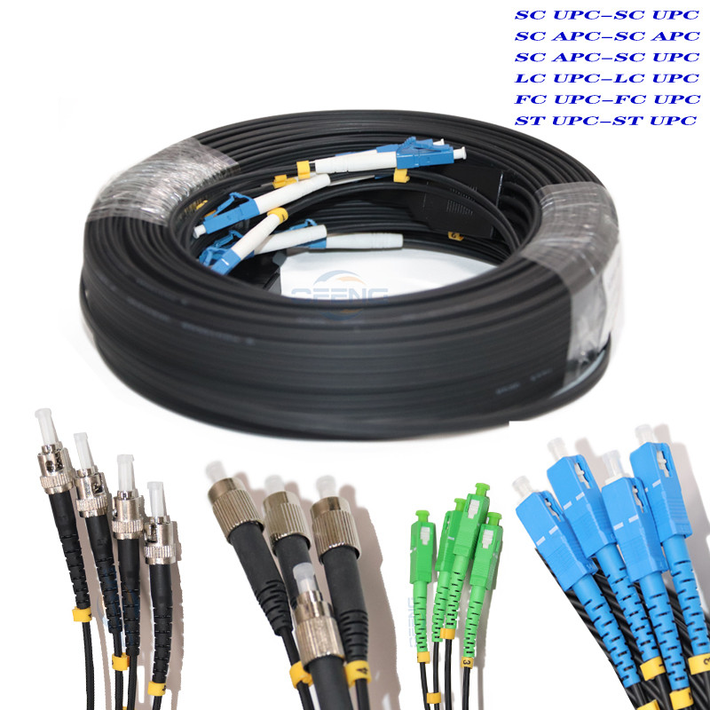 Jual JUAL 50M 3 Steel 4 core Indoor Outdoor FTTH Drop Cable Fiber Optic ...
