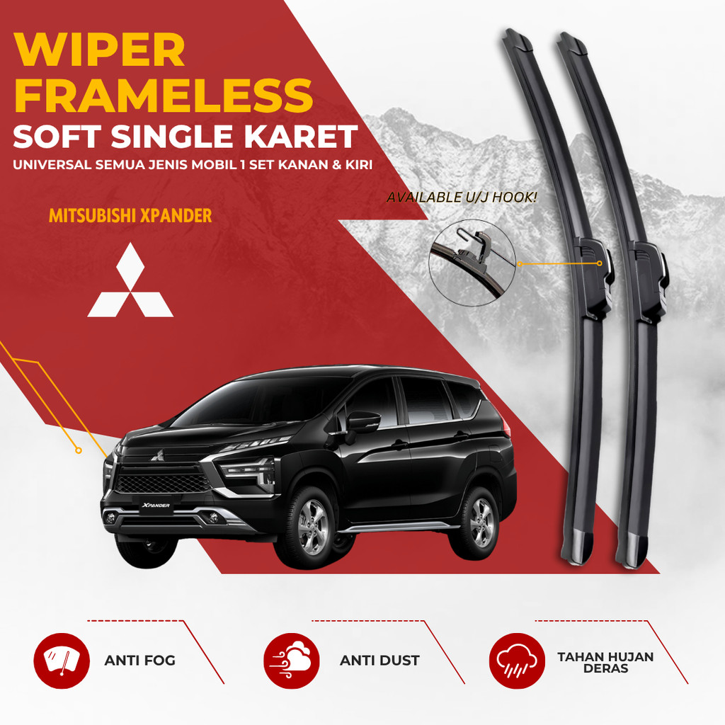 Jual Wiper Frameless Mobil Mitsubishi Xpander Model Banana Tanpa Rangka ...