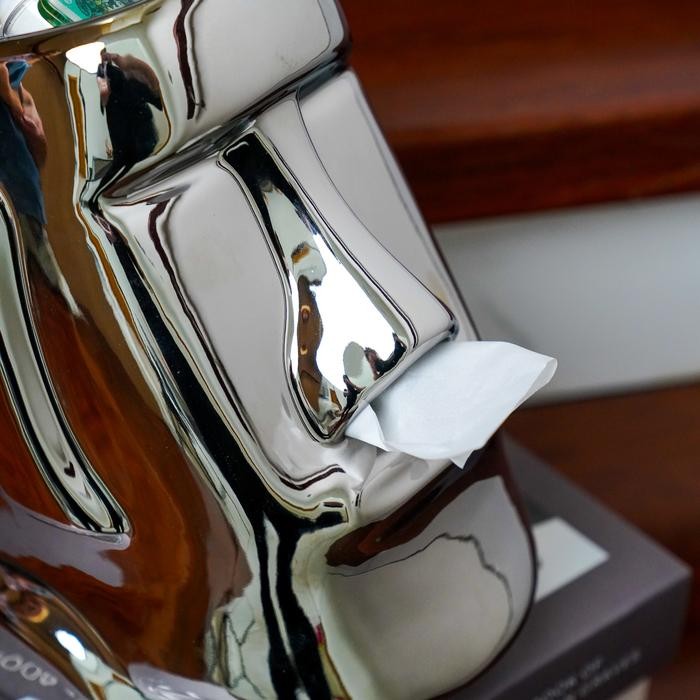 Jual (Expert) [URBANE] RON TEMPAT TISU KERAMIK MUKA BATU MOAI HIDUNG TISSUE BOX AESTHETIC ...